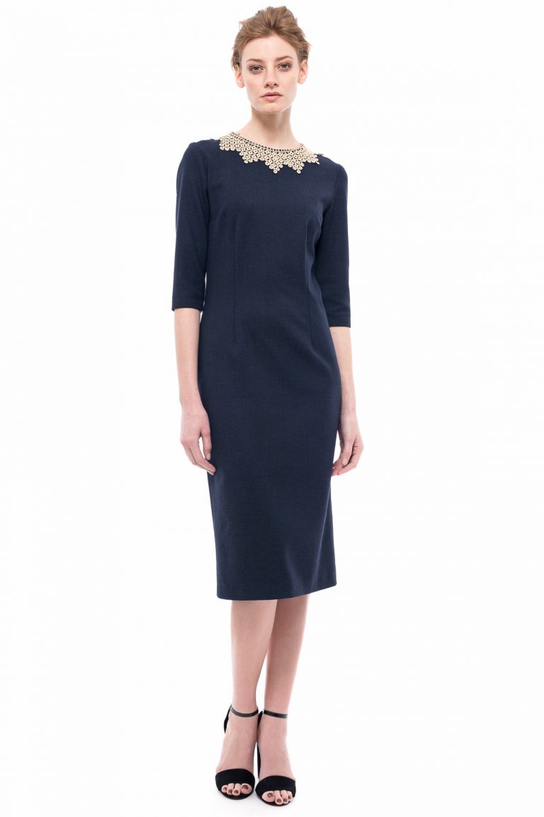 Crochet Collar Midi Dress - Chemistry Studio©