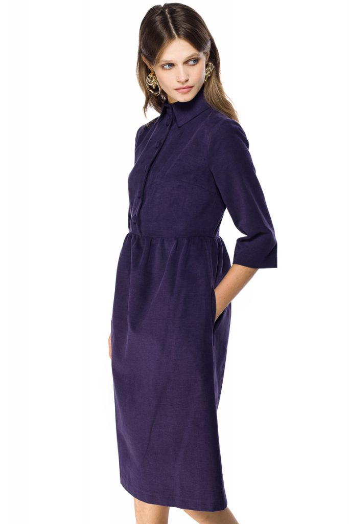 Gathered Cotton Midi Dress - chemistry-studio