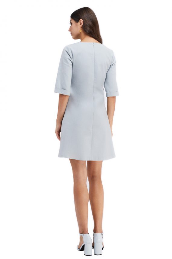 Manon Two Tone Front Detailed Cotton Mini Dress - chemistry-studio